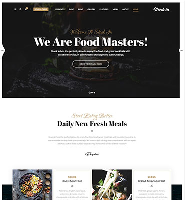 SteakIn | Elegant Restaurant & Cafe Html5 Template